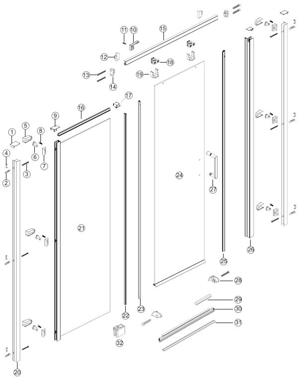Ionic Express Sliding Door Spare Parts